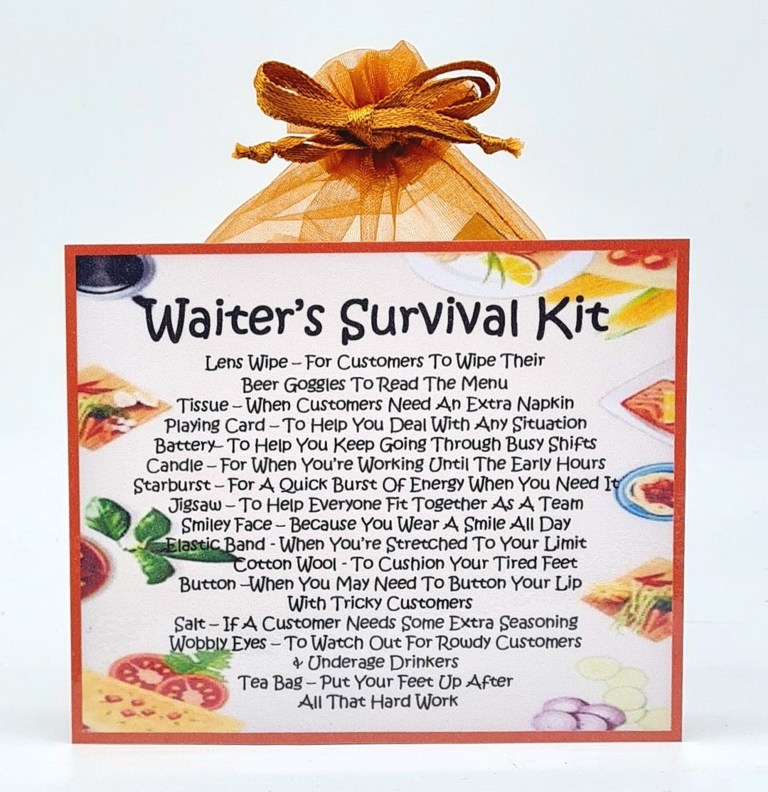 Waiter's Survival Kit Fun Novelty Gift & Card - Etsy