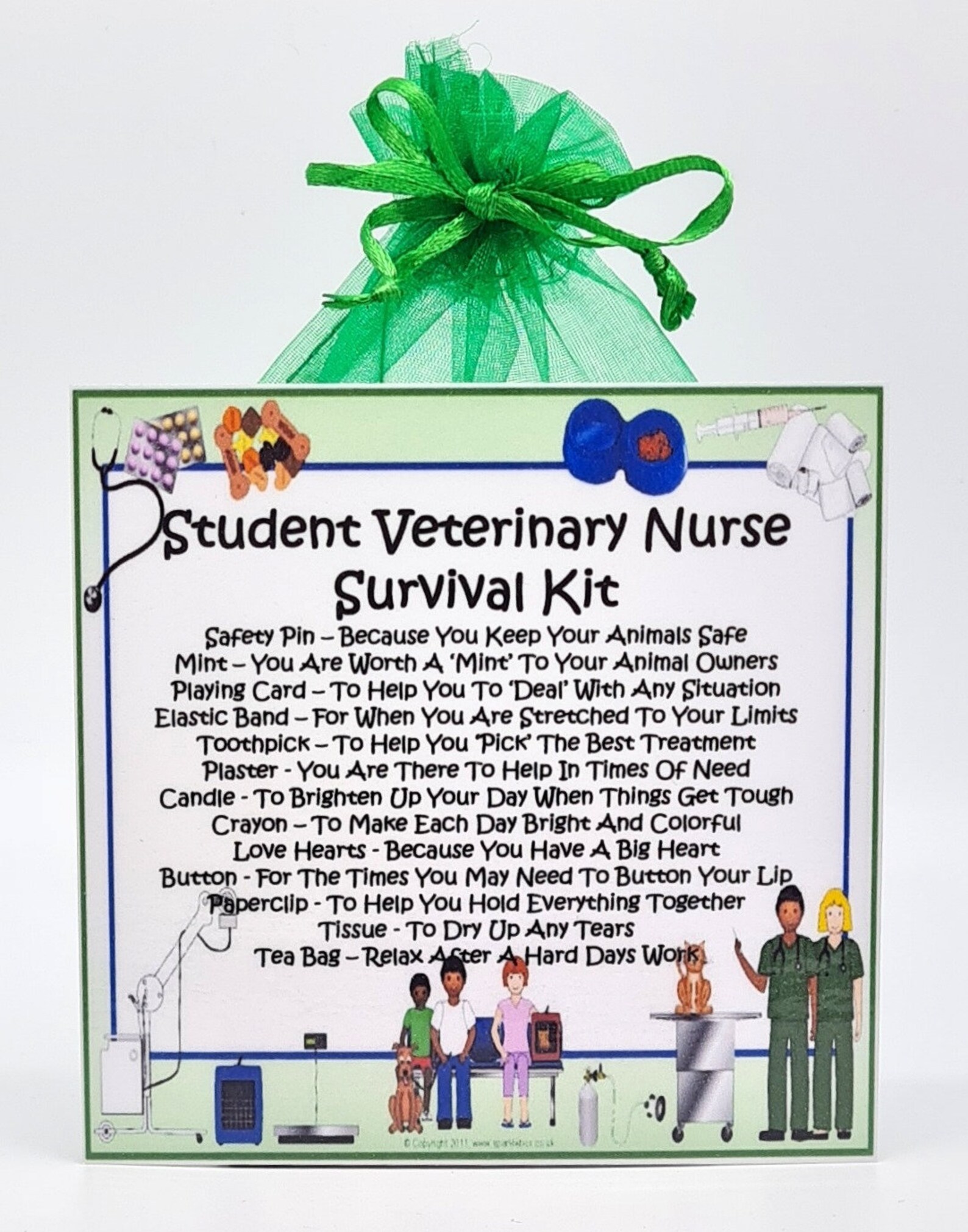 Student Veterinary Nurse Survival Kit ~ Fun Novelty Gift & Card ...