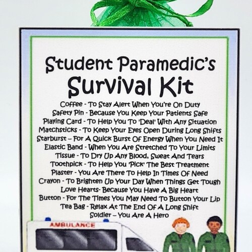 Student Paramedic's Survival Kit Fun Novelty Gift & Card - Etsy