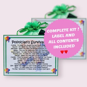 Politician's Survival Kit Fun Novelty Gift & Card Alternative Birthday ...
