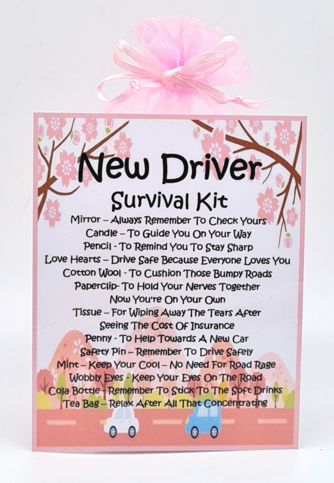 New Driver Survival Kit PINK Fun Novelty Congratulations Gift ...