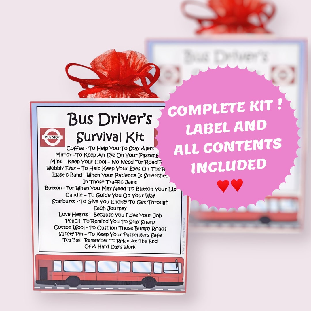 Bus Driver's Survival Kit Fun, Novelty Gift & Card Xmas Present ...