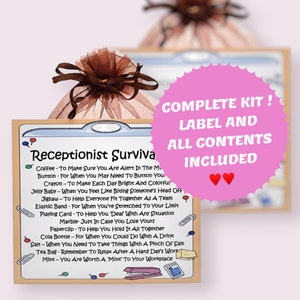 Receptionist's Survival Kit ~ Fun Novelty Gift & Card | Birthday ...