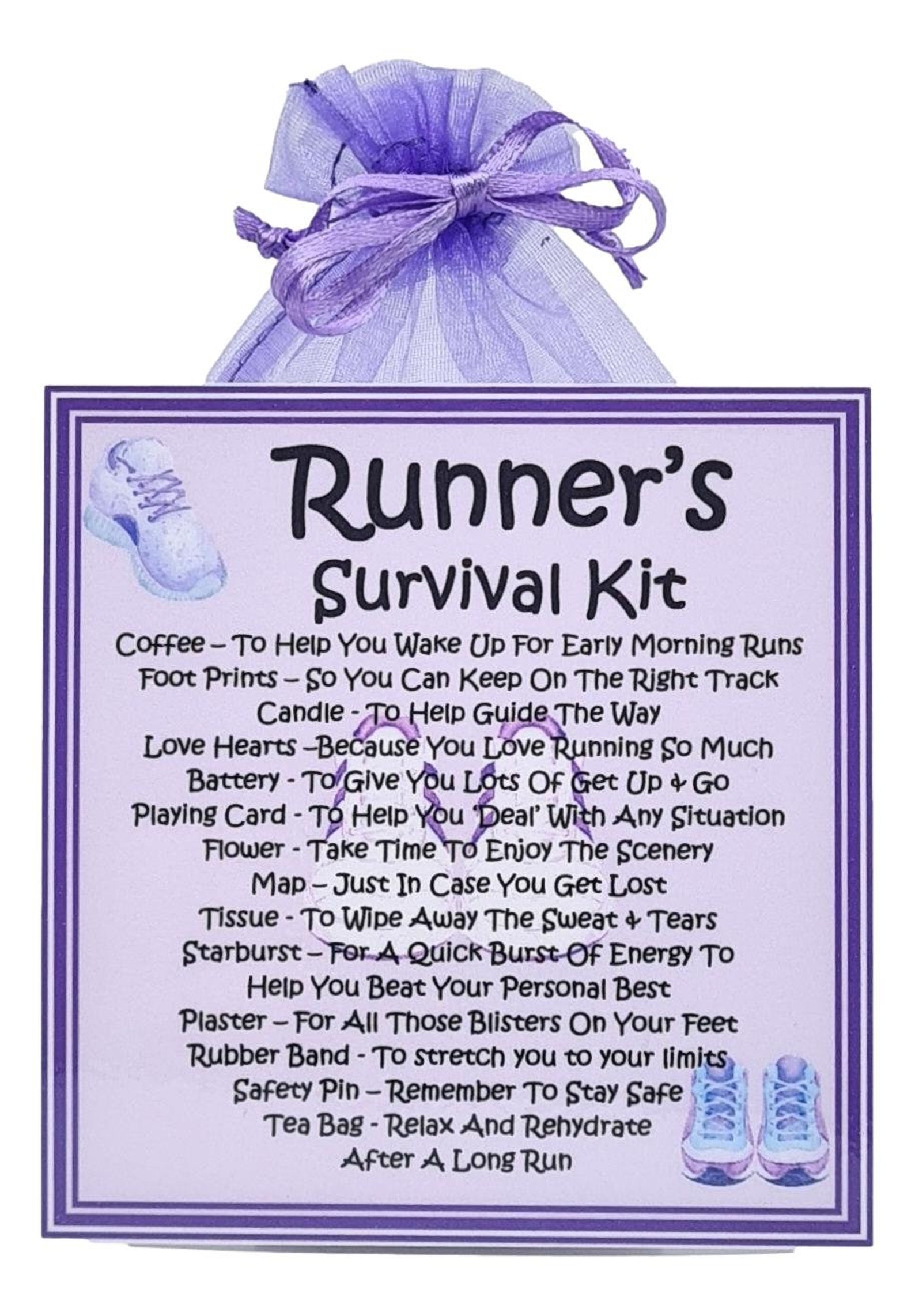 Runner's Survival Kit (lilac) ~ Fun Novelty Gift & Card | Birthday ...