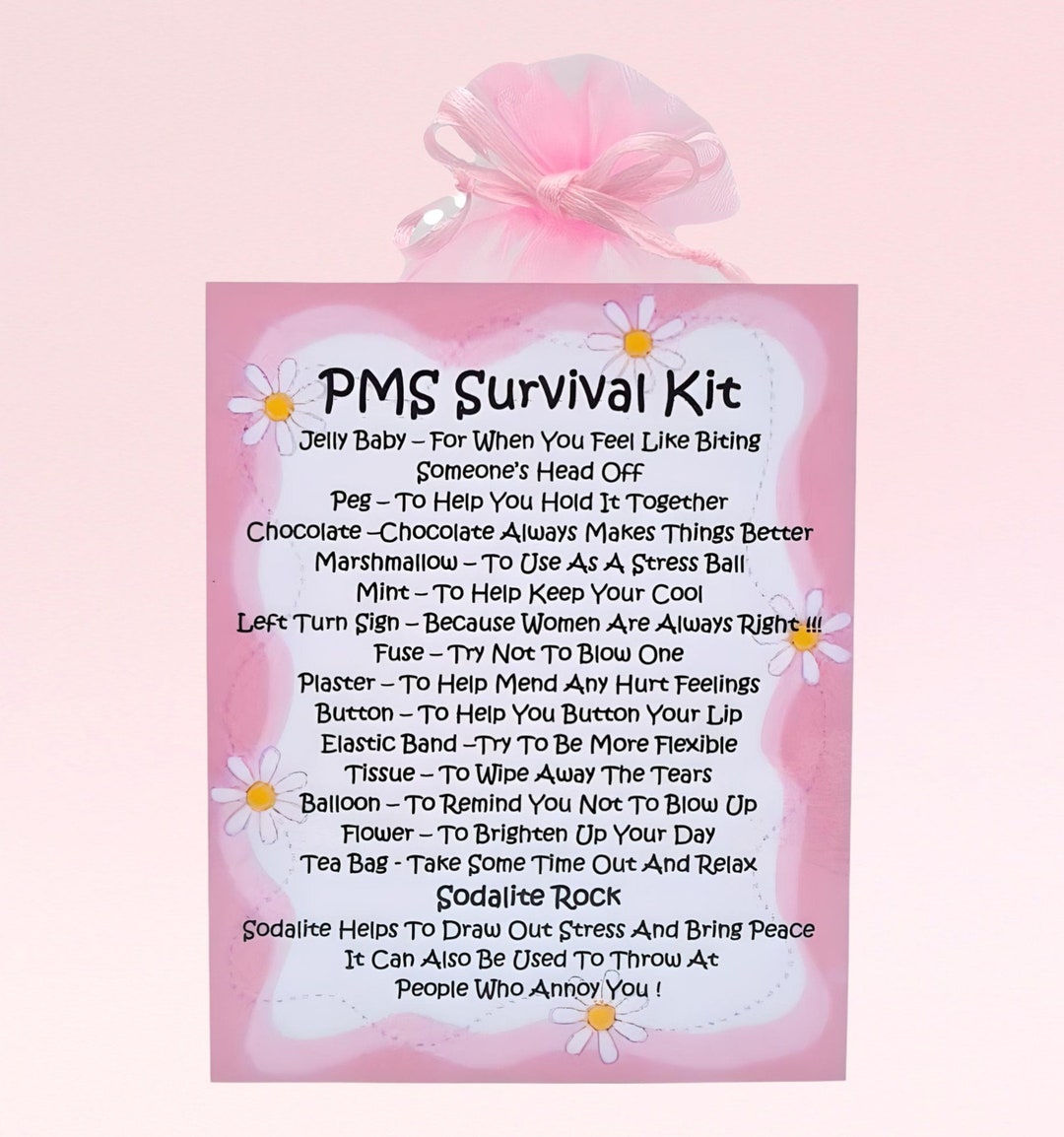 PMS / PMT Survival Kit ~ Fun Novelty Gift & Card Alternative | Birthday ...