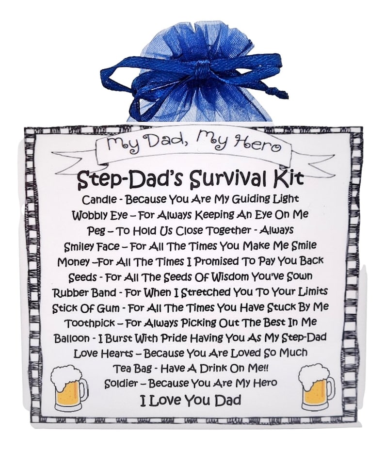 Stepdad's Survival Kit ~ Fun Novelty Gift & Card | Birthday Present ...