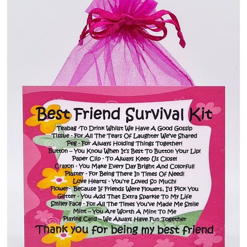 Best Friend Survival Kit Fun Novelty Gift & Card - Etsy