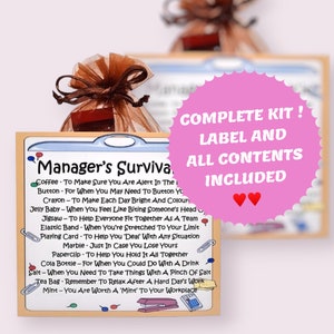 Manager's Survival Kit ~ Fun Novelty Gift & Card Alternative | Birthday ...