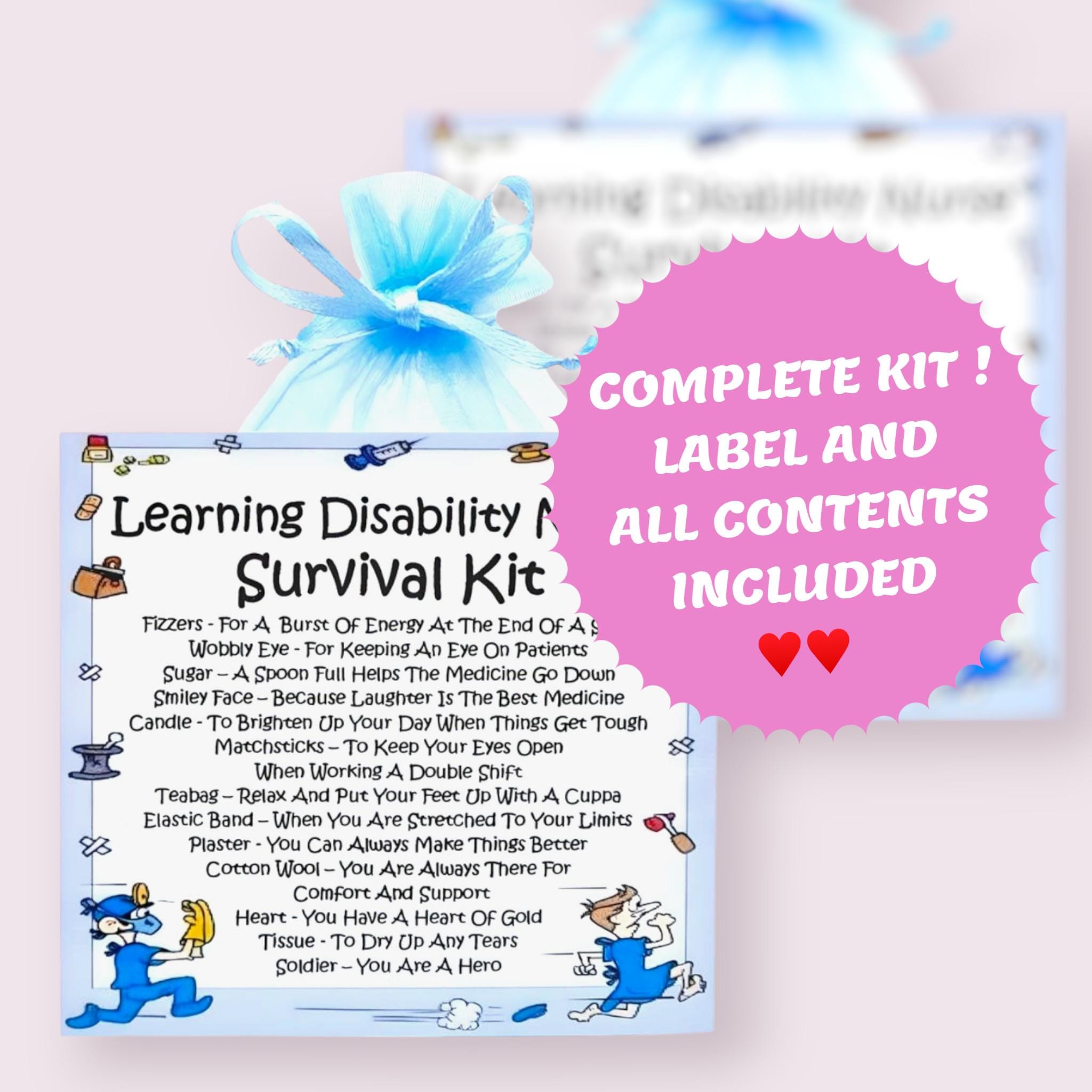 Learning Disability Nurse Survival Kit ~ Fun Novelty Gift & Card ...