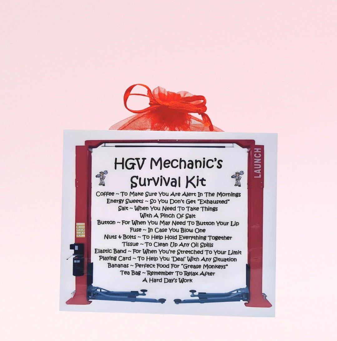 HGV Mechanic's Survival Kit ~ Fun Novelty Gift & Card Alternative ...