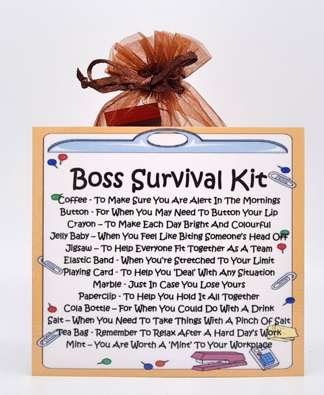 Boss Survival Kit Fun, Novelty Gift & Card Alternative Birthday Present ...