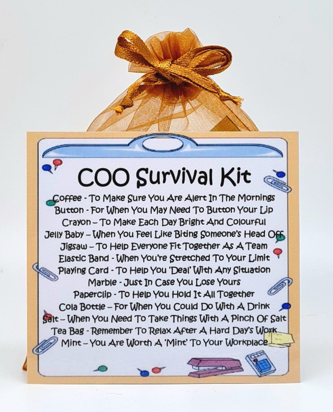 COO Survival Kit Fun Novelty Gift & Card Alternative Xmas - Etsy