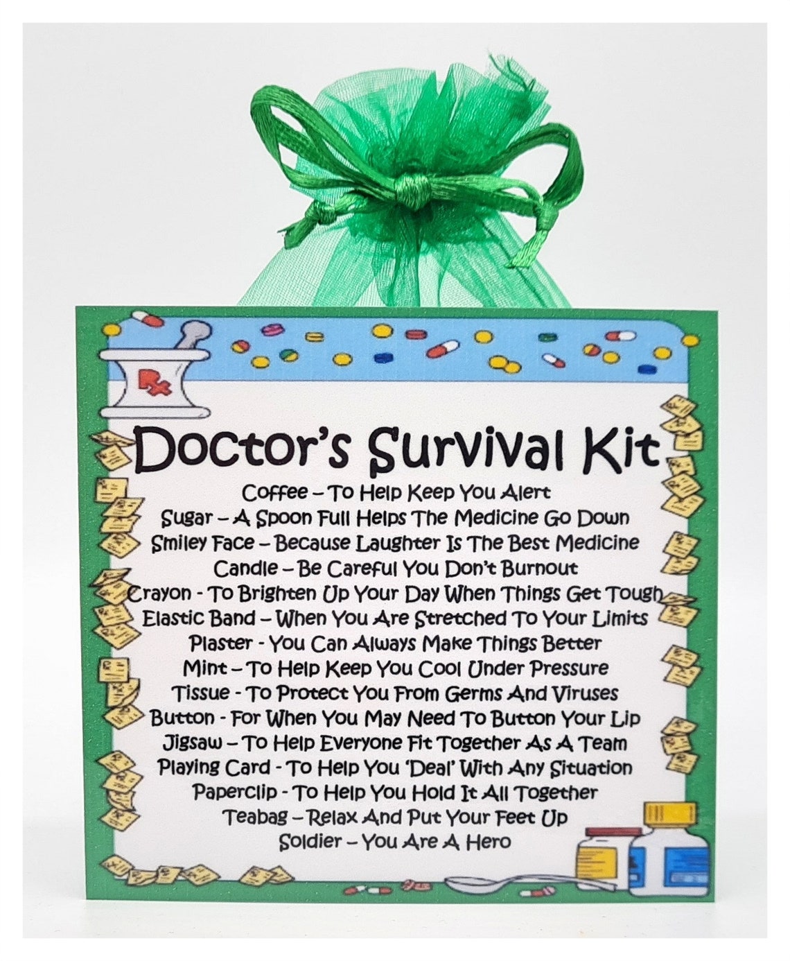 Doctor's Survival Kit ~ Fun Novelty Gift & Card Alternative | Birthday ...