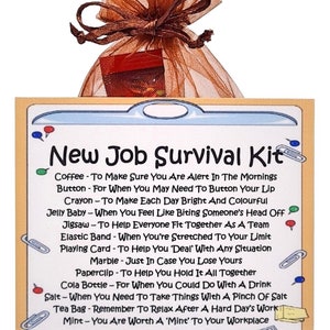 New Job Survival Kit ~ Fun Novelty Gift & Card Alternative | Greeting ...