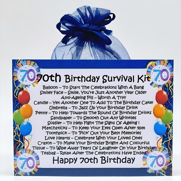 70th Birthday Survival Kit - Etsy