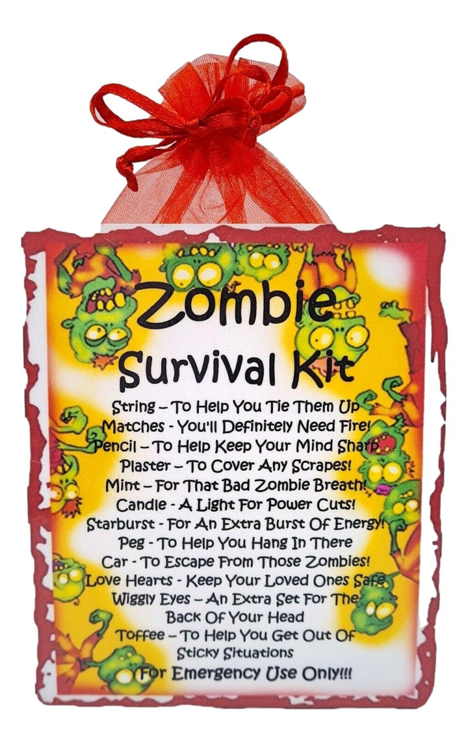 Zombie Survival Kit ~ Fun Novelty Gift & Card Alternative | Birthday ...