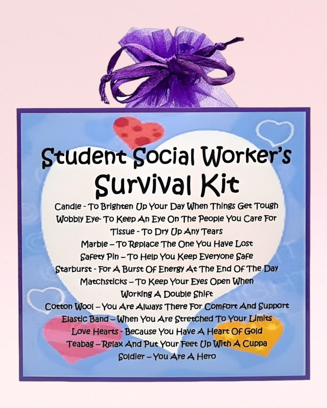 Student Social Worker's Survival Kit ~ Fun Novelty Gift & Card ...