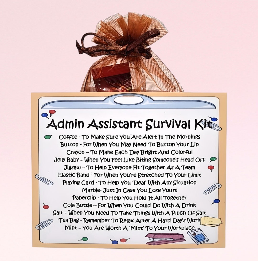 Admin Assistant Survival Kit ~ Fun Novelty Gift & Greetings Card ...
