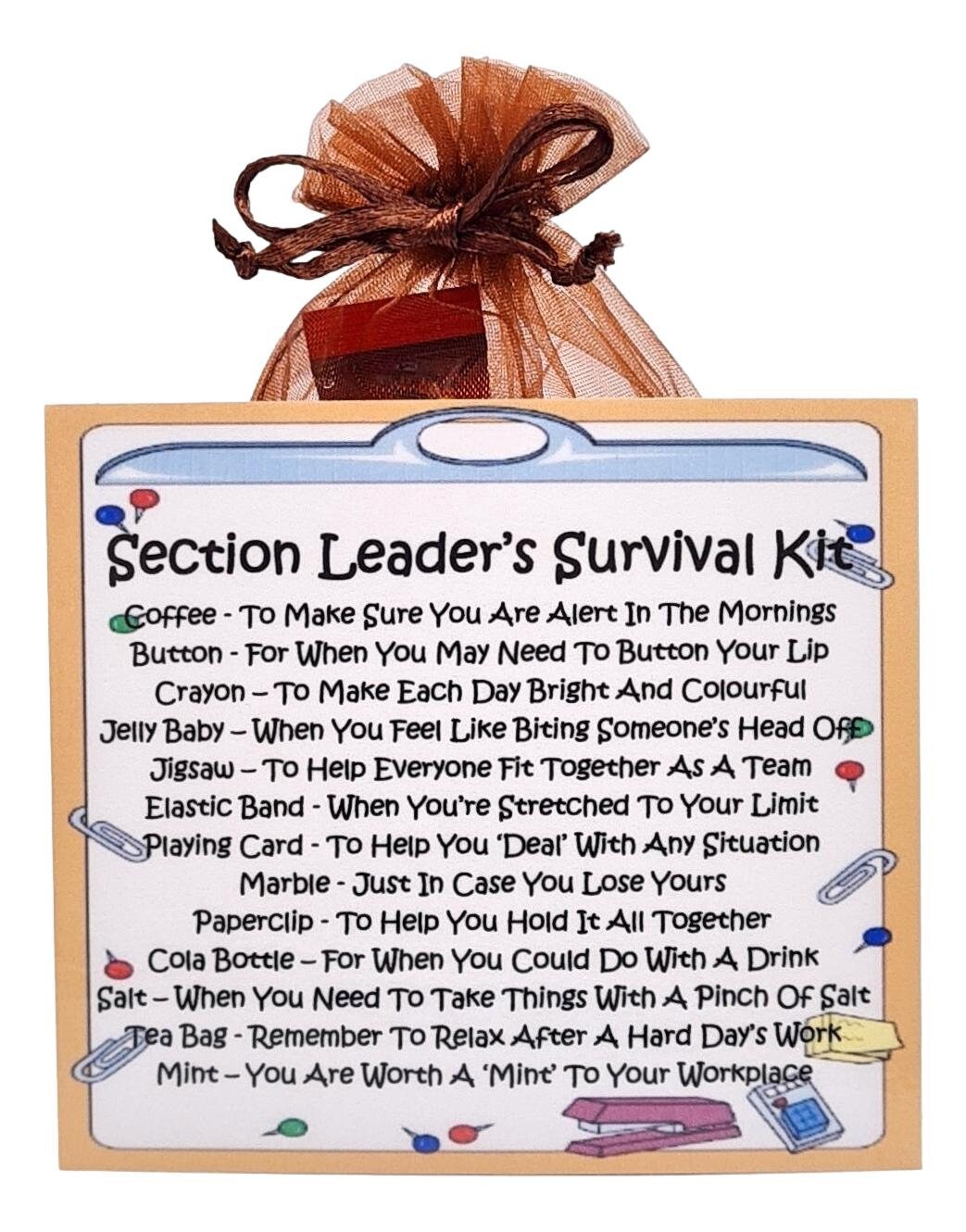 Section Leader's Survival Kit ~ Fun Novelty Gift & Card Alternative ...
