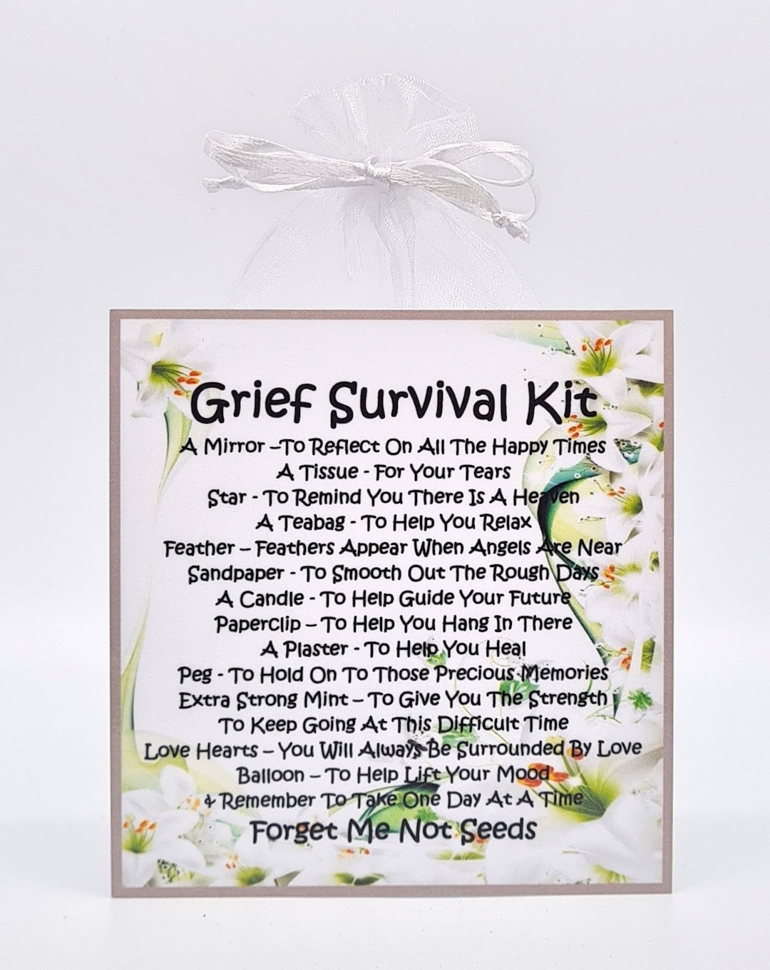 Grief / Bereavement Survival Kit With Sympathy Card Bereavement Sorry ...