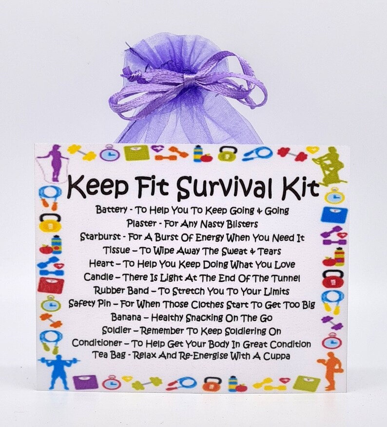 Keep Fit Survival Kit Fun Novelty Gift & Card Alternative / - Etsy