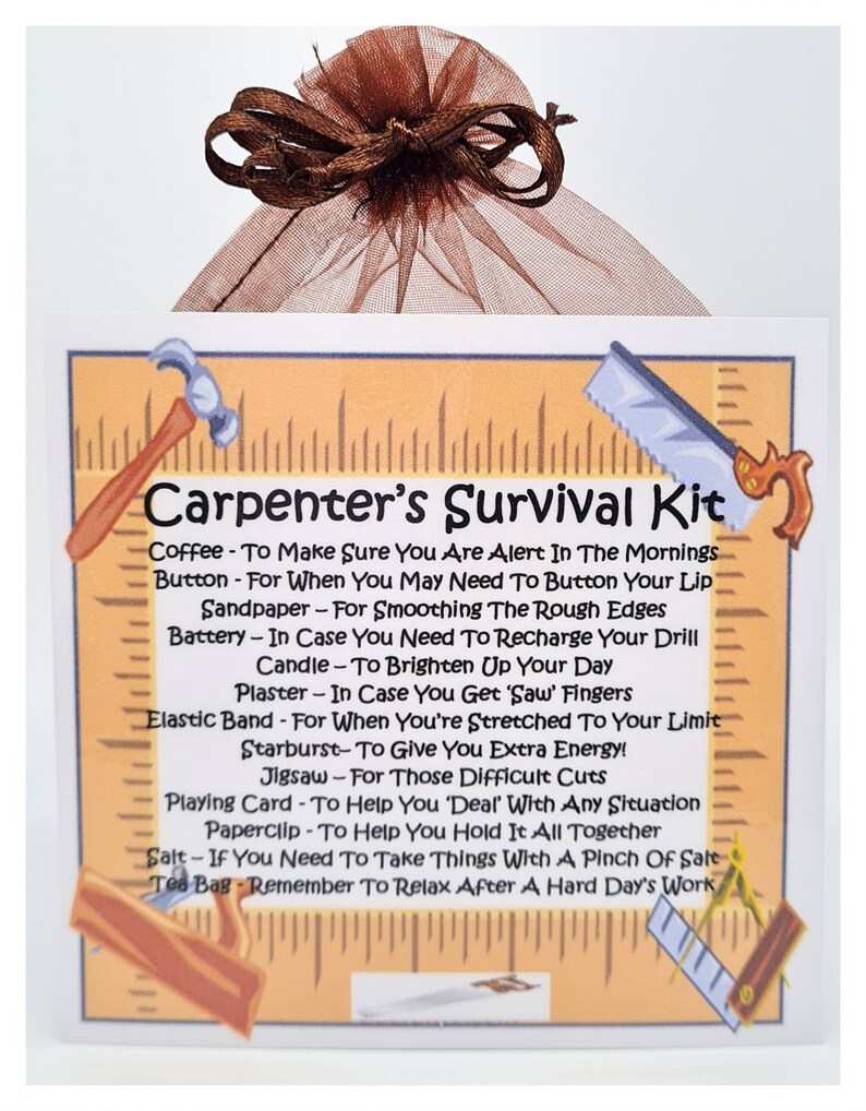 Carpenter's Survival Kit Fun Novelty Gift & Card - Etsy