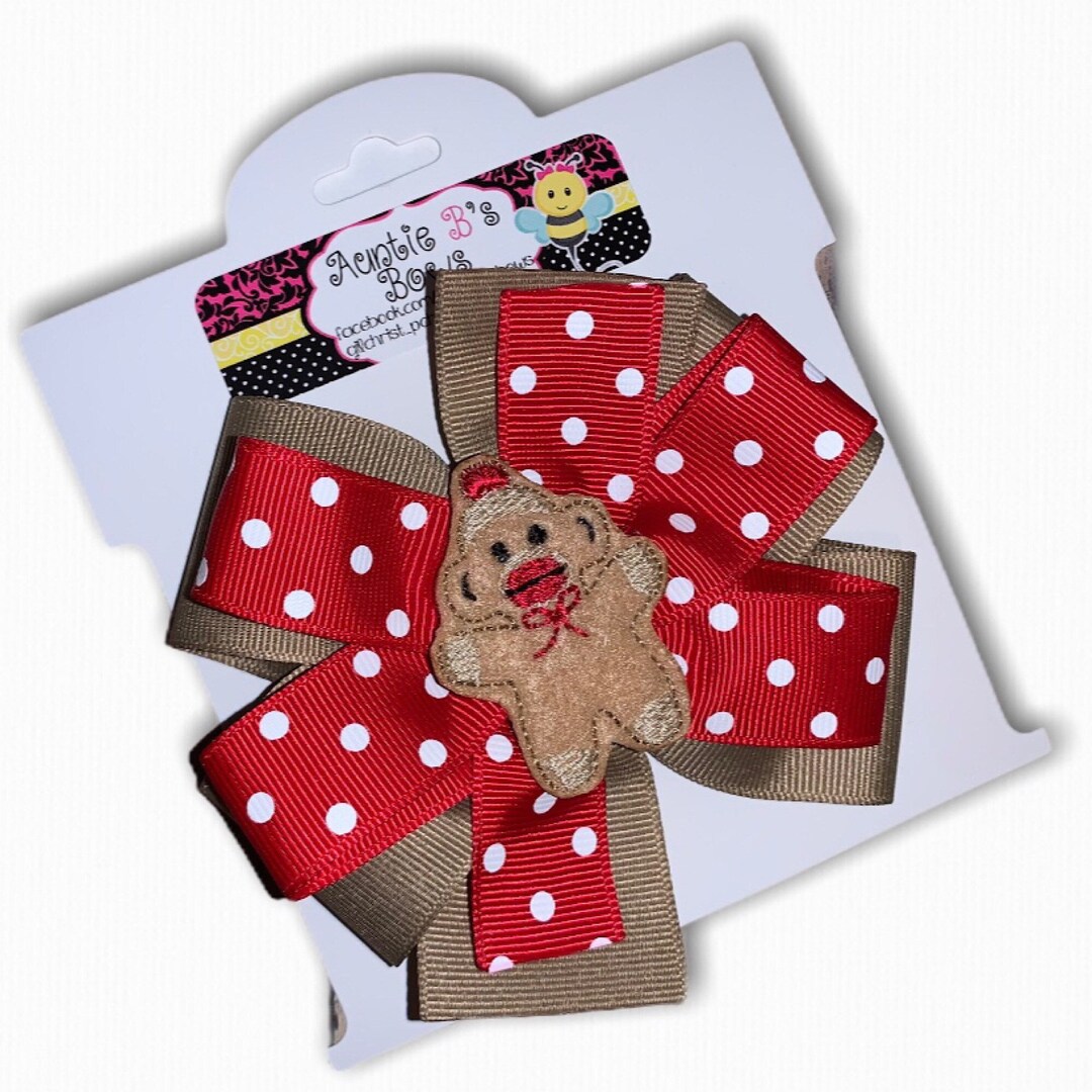 READY TO SHIP Red Sock Monkey Pinwheel Hair Bow 4 - Etsy