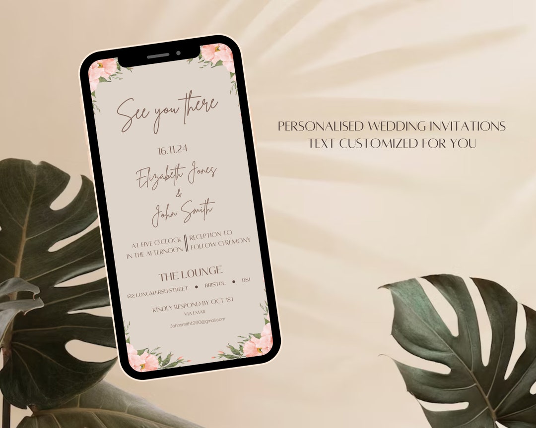 Bespoke Wedding Invitation, Digital & Affordable Template, Eco-friendly ...