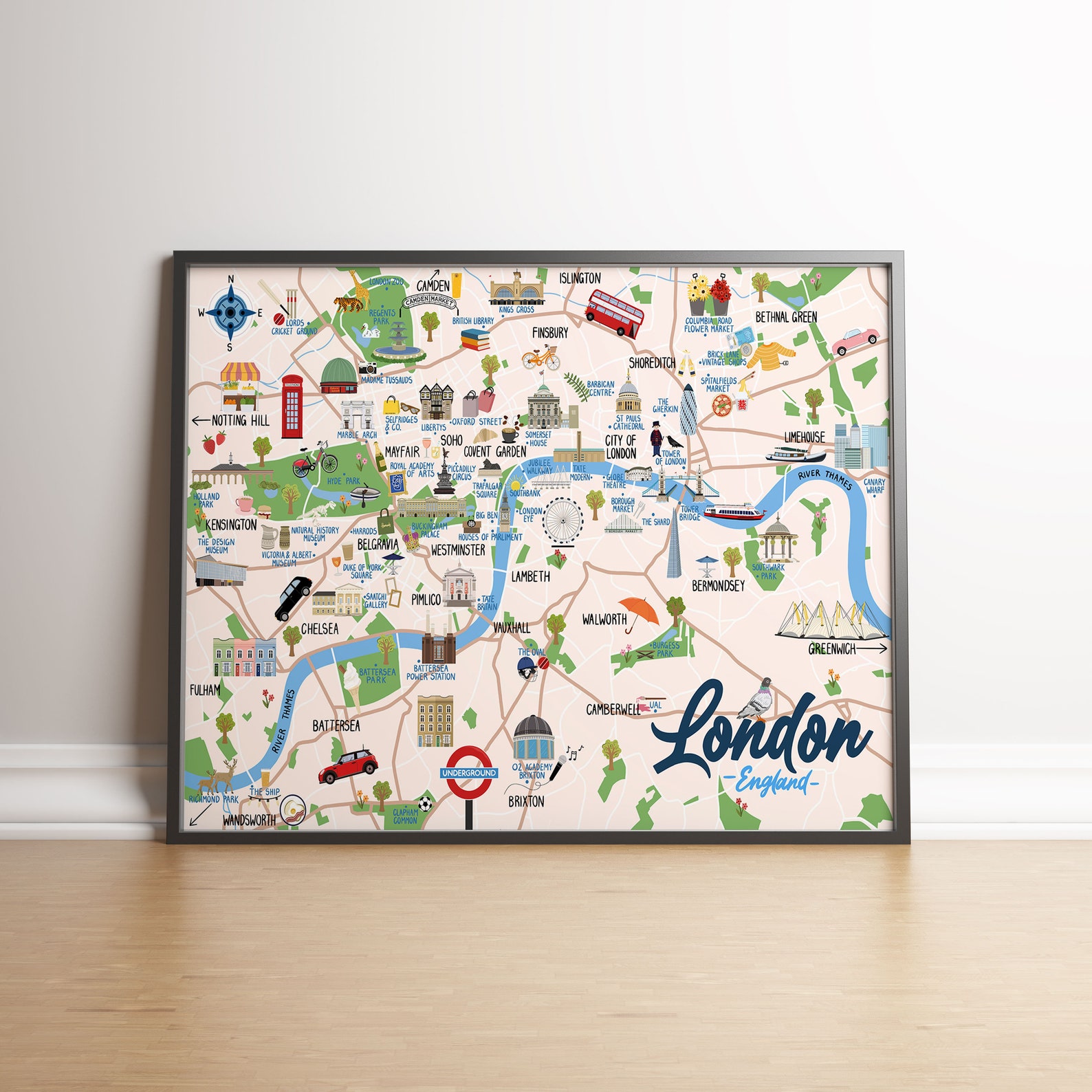 London - Map Print - Etsy UK