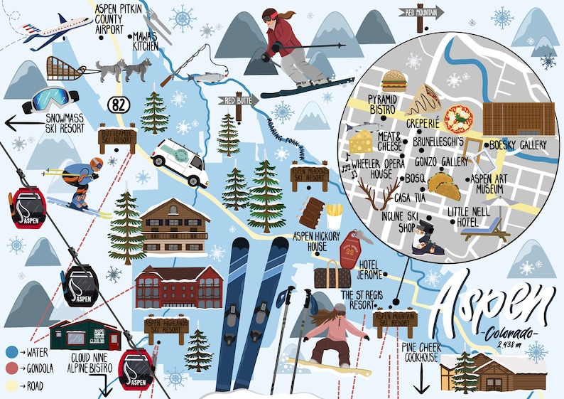Aspen - Map and Travel Guide Print - Etsy