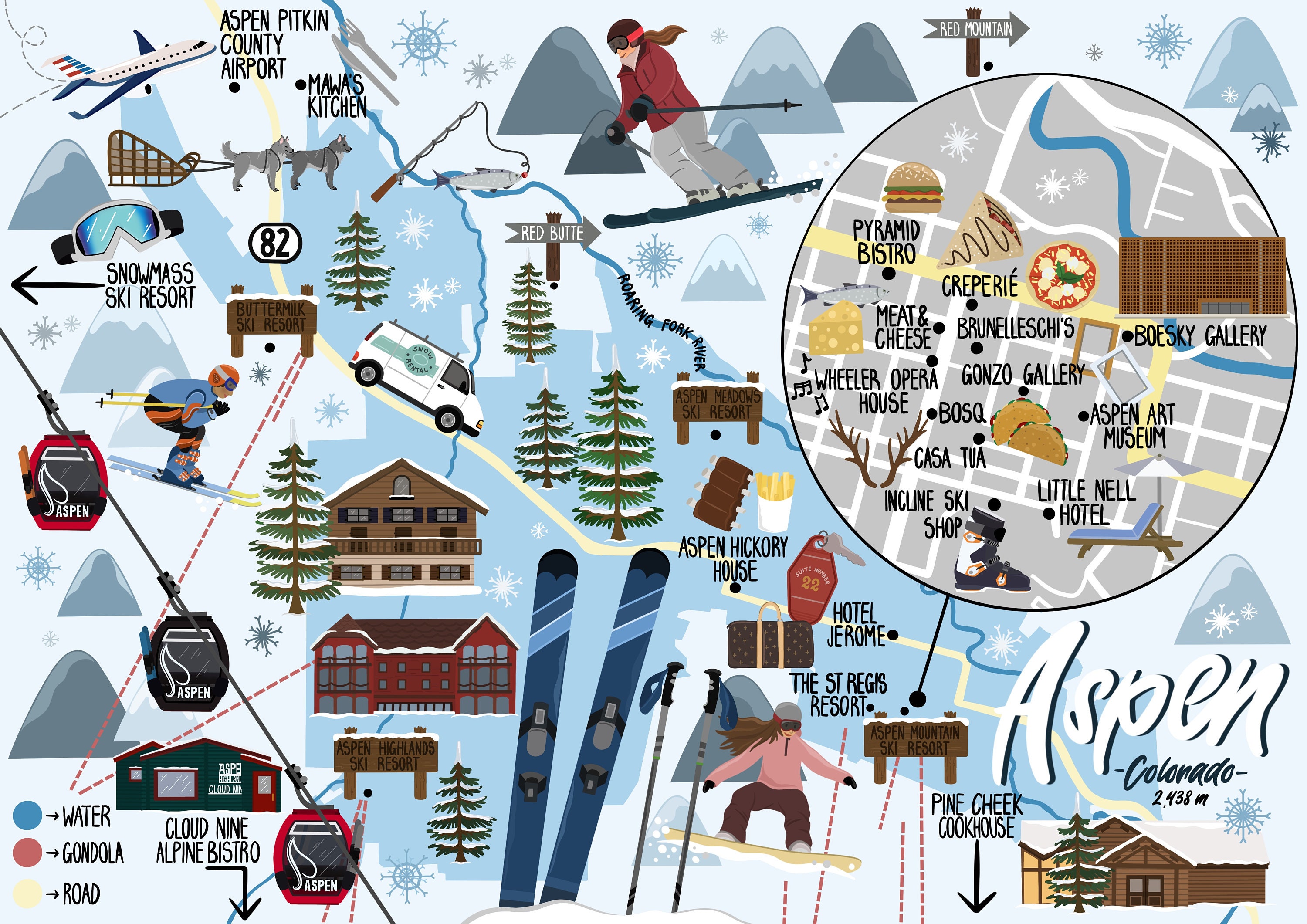 Aspen - Map and Travel Guide Print - Etsy