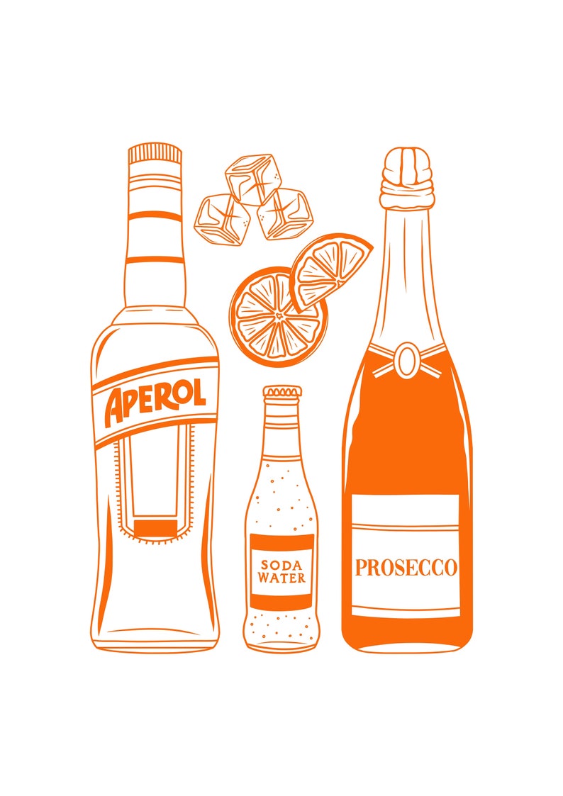 Aperol Spritz Cocktail Print - Etsy