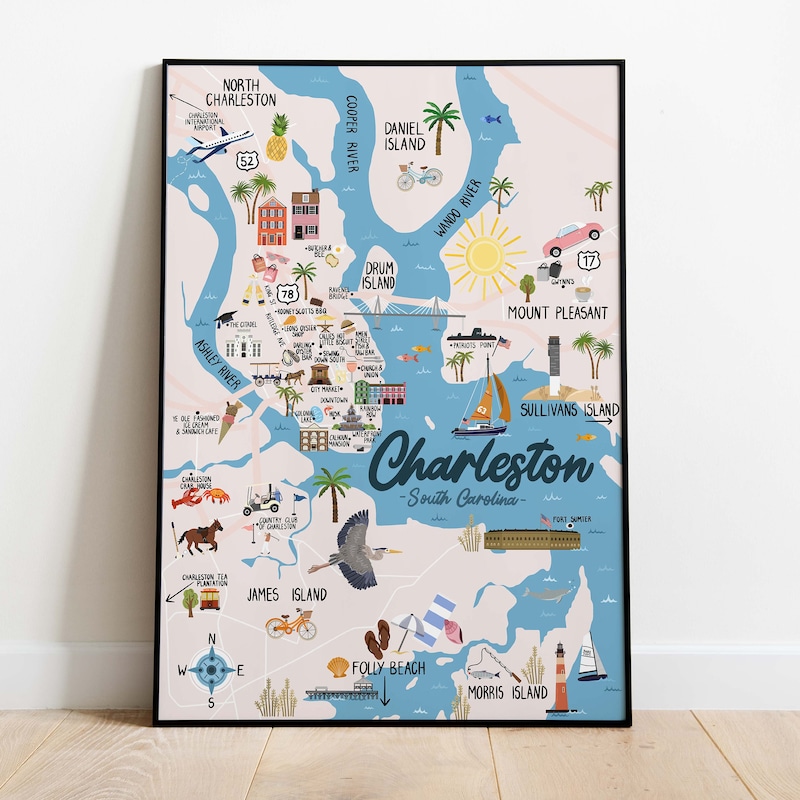 Charleston Map - Etsy