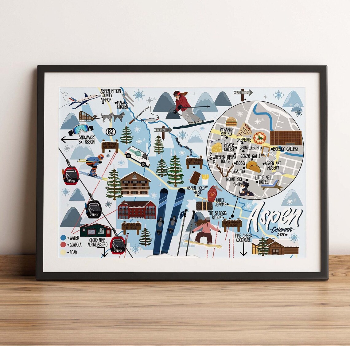 Aspen - Map and Travel Guide Print - Etsy