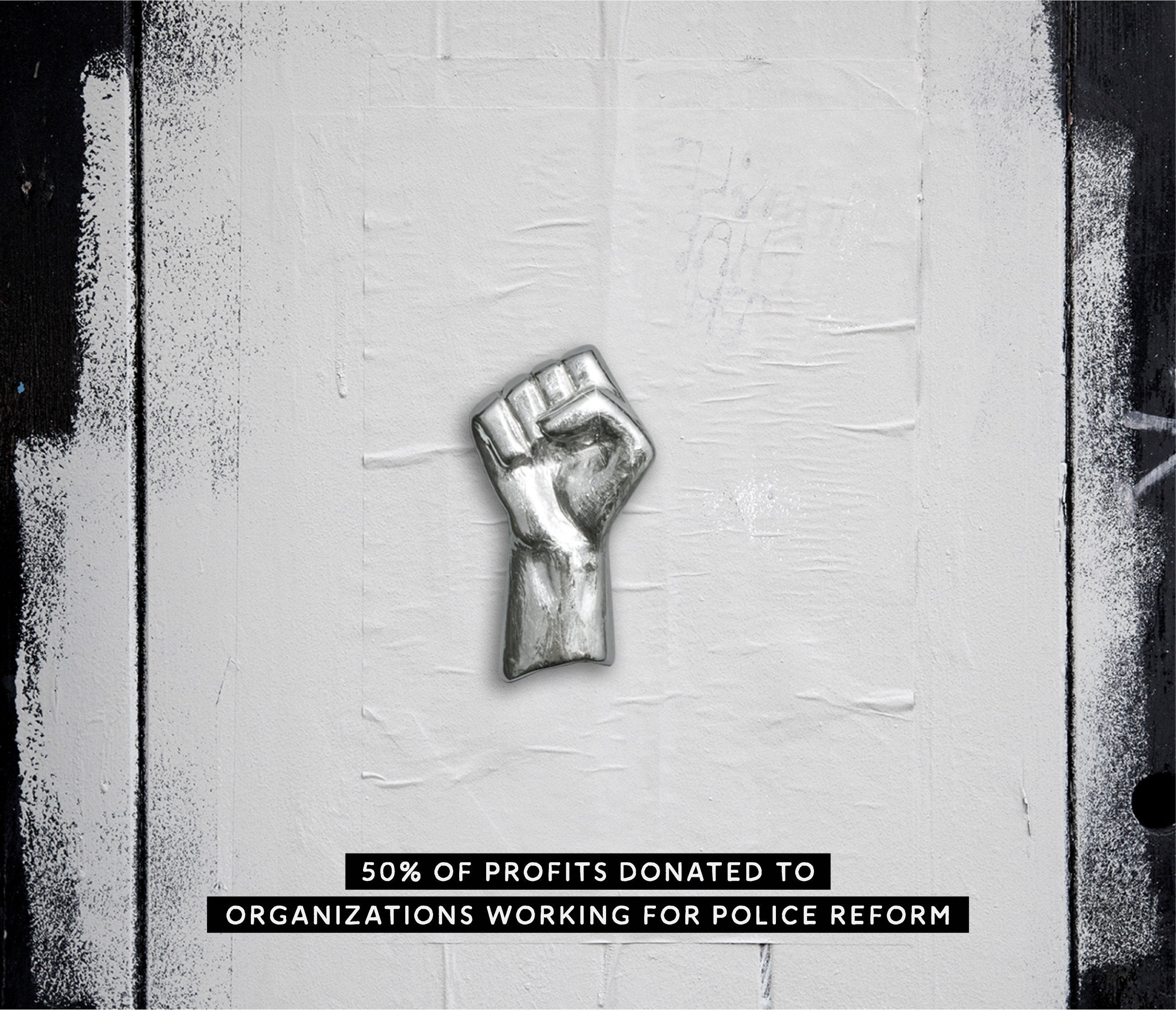 Raised Fist Pin (silver) - Etsy