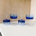 Vintage Two Toned Modern Wine Glasses (4), Dusty Blue Cocktail Glass ...