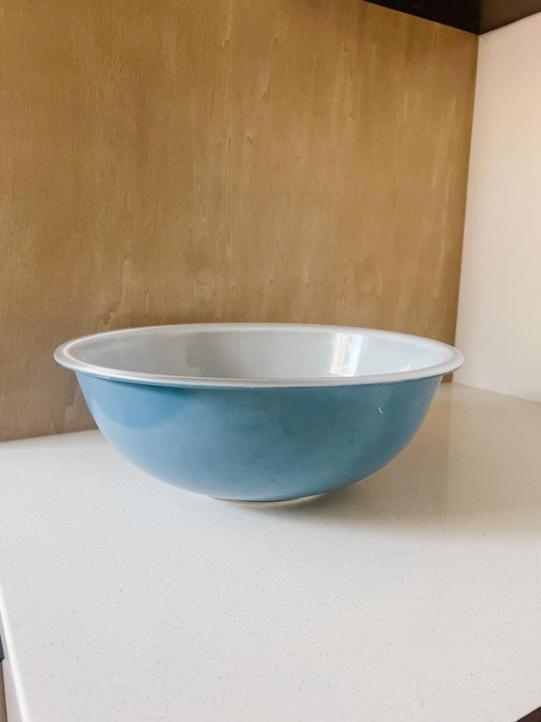 Vintage Pyrex Blue Glass Bowl With Blue Exterior, Corning, New York ...