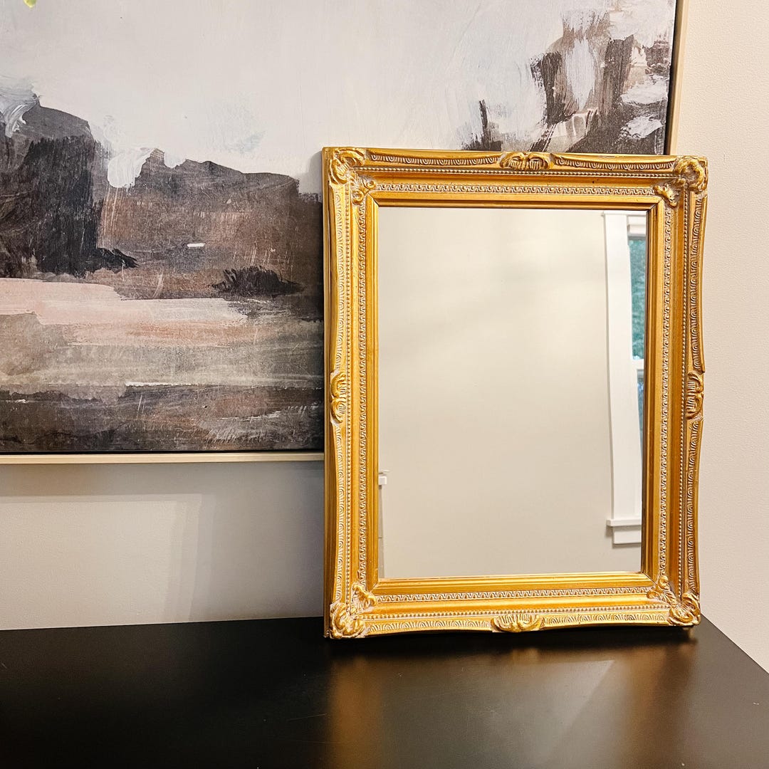 Vintage Ornate Gold Gilded Wood Framed Wall Mirror, Hollywood Regency ...