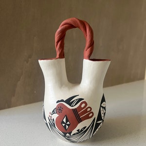 Vintage Daisy Concho Acoma New Mexico Wedding Vase, Pottery Bird Vase ...