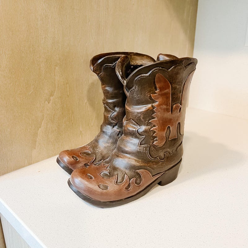 Cowboy Boot Vase - Etsy