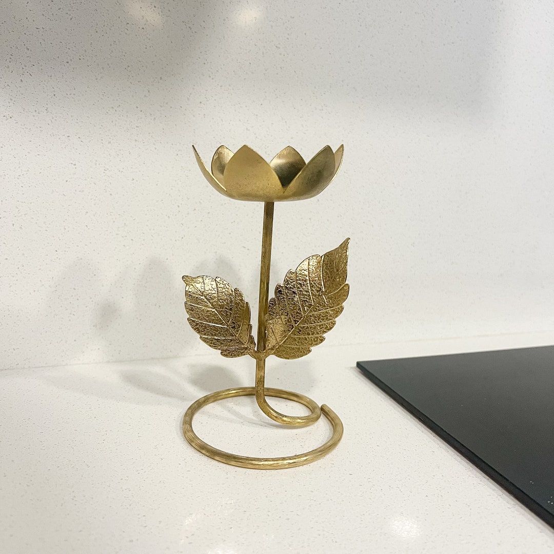 Vintage Flower Vines Candle Holder, Ornate Vines Flower Candlestick ...
