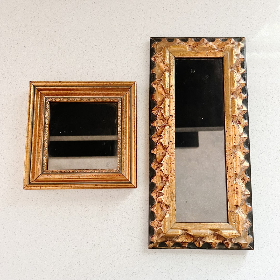 Vintage Gold Framed Mirrors 2, Gold Brass Gold Mirror, Ornate Gilt ...