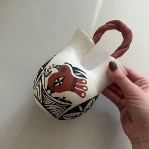 Vintage Daisy Concho Acoma New Mexico Wedding Vase, Pottery Bird Vase ...