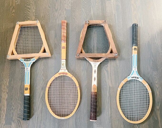 Vintage Wooden Tennis Racquets (4), Set of Vintage Wooden Tennis ...