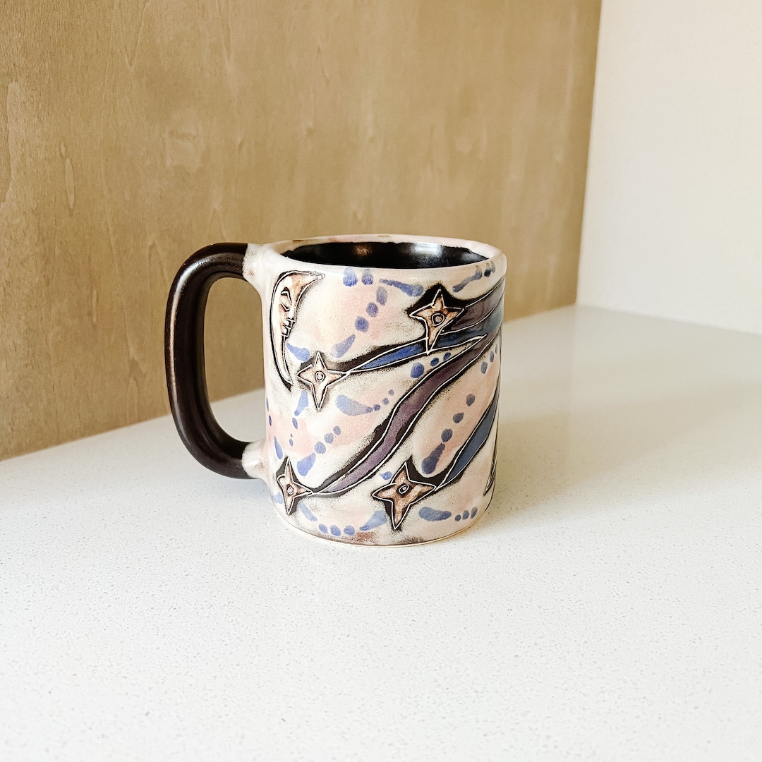Design by Mara Mexico Mug, Stars Moons Woman Native Art Mexican Pottery ...