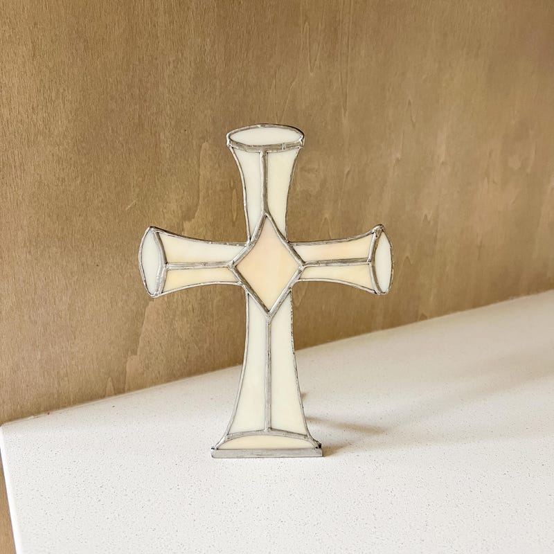 Stained Glass Cross Suncatcher - Etsy