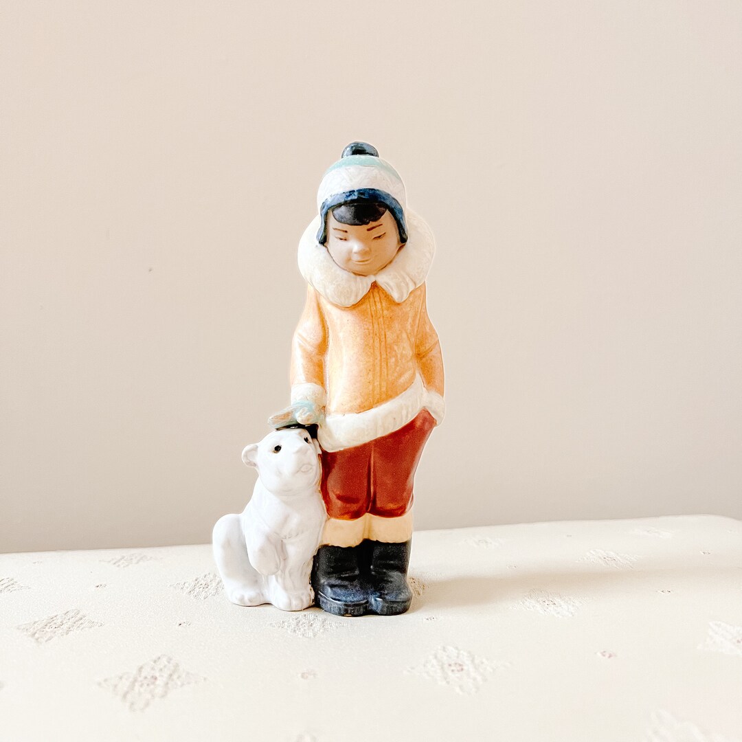 Vintage Eskimo Boy With Pet Figurine, LLADRO Eskimo Boy Figurine ...