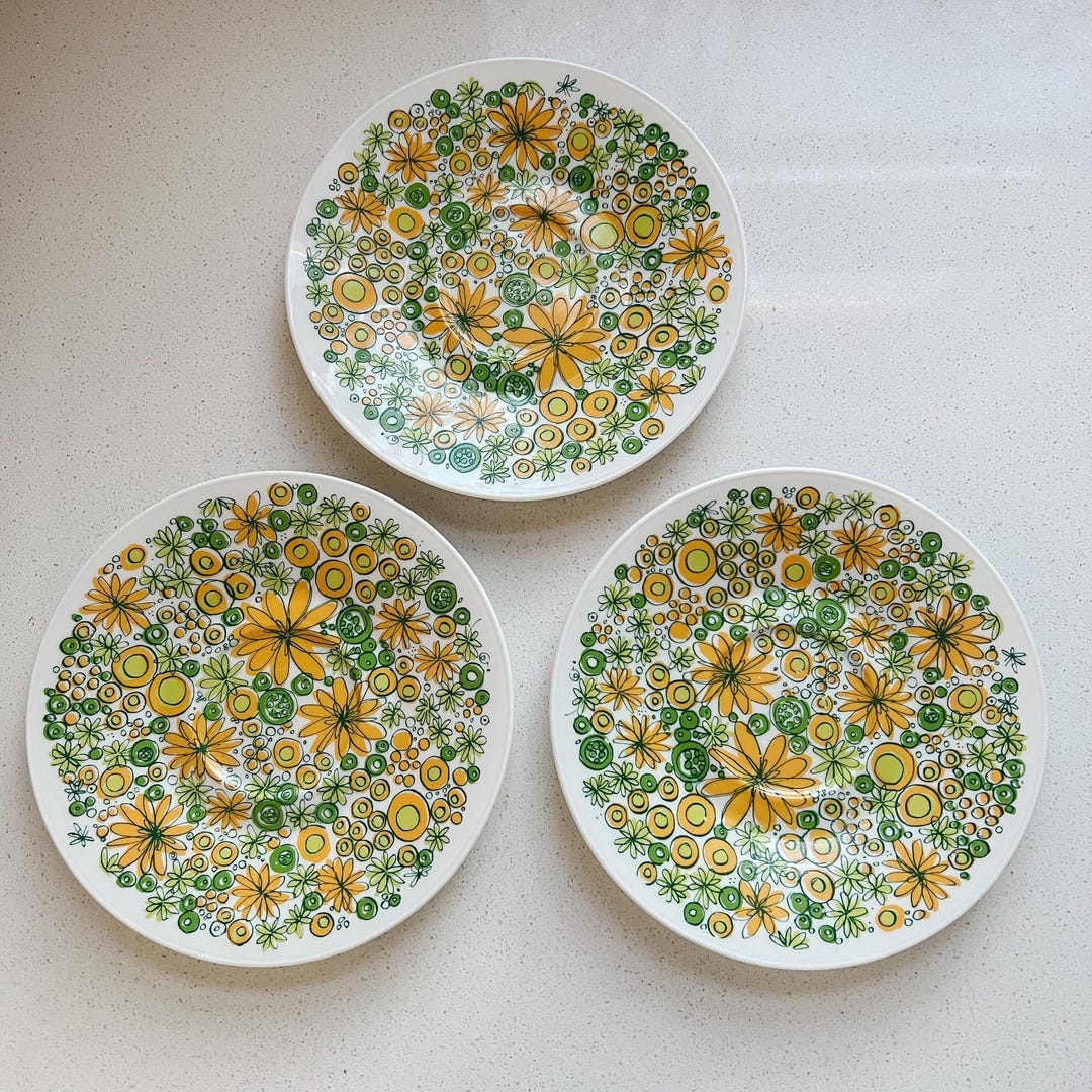 Vintage Culver Daisy Highball Glasses (6), Retro Daisy Glasses, Glass ...