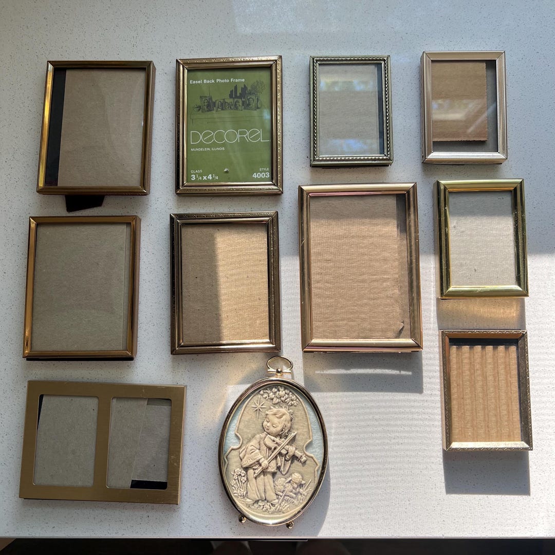 Vintage Ornate Wallet Size Picture Frames, Metal Set of 11 Small ...