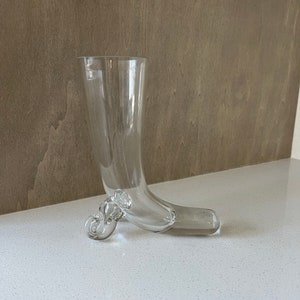 Vintage Glass Footed Horn Vase, Vintage Svend Jensen Kronos Poland ...